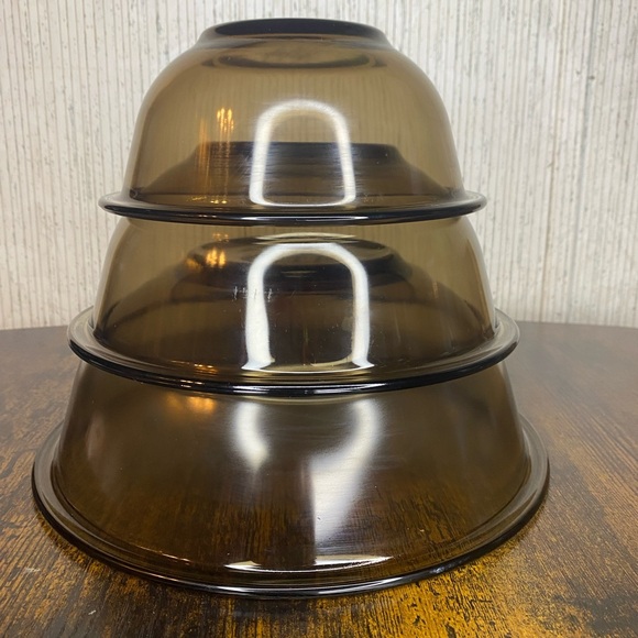 Pyrex | Kitchen | Vintage Pyrex Amber Brown Nesting Mixing Bowles ...